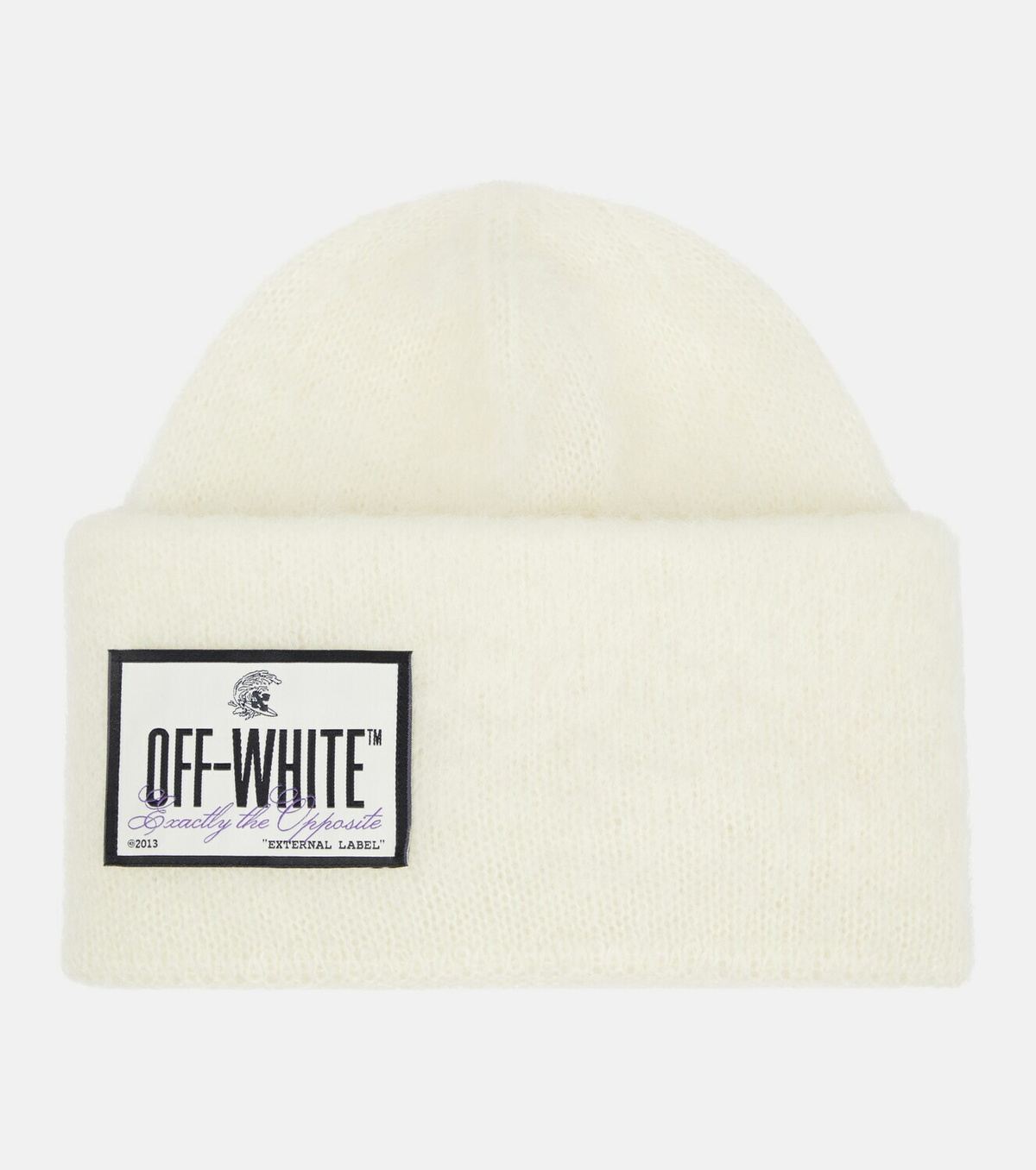 Off-White - Label mohair-blend beanie Off-White