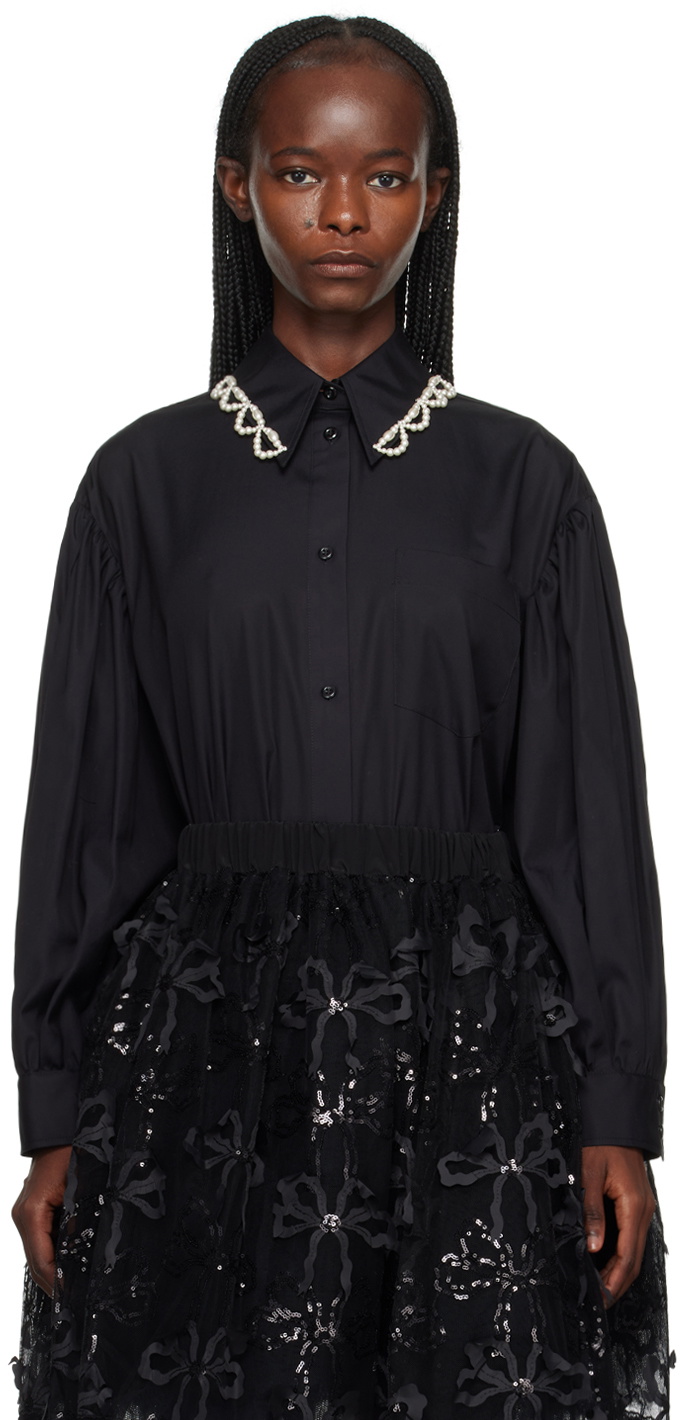 Simone Rocha Black Classic Puff Sleeve Shirt Simone Rocha