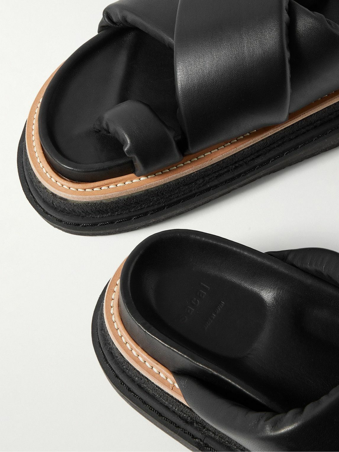 Sacai - Leather Platform Sandals - Black Sacai