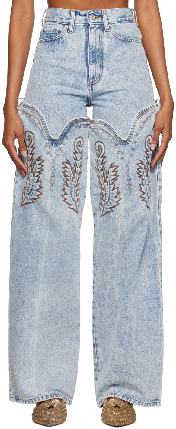 Y/Project Blue Paneled Jeans Y/Project