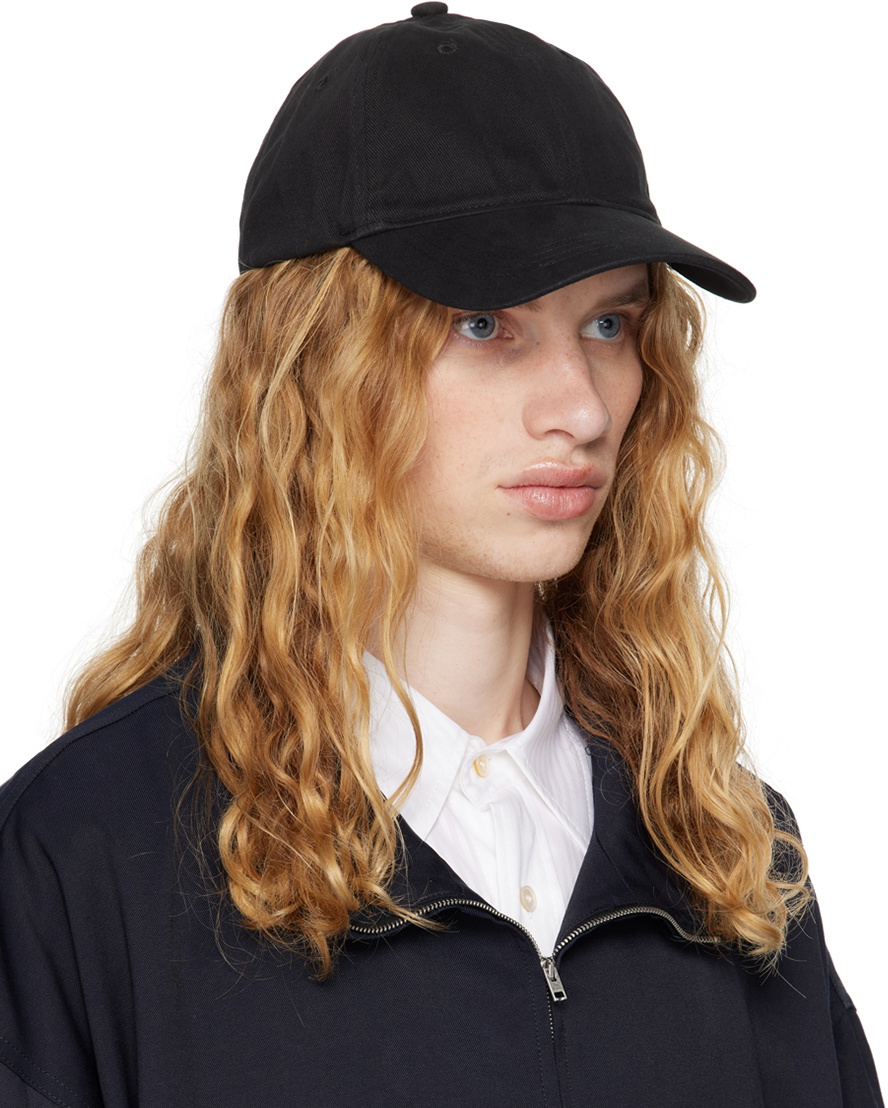 Acne Studios Black Embroidered Logo Cap Acne Studios