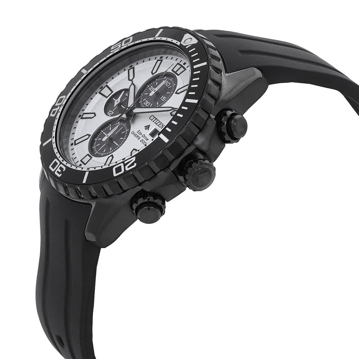 Citizen Promaster Marine Chronograph Eco-Drive White Dial Mens Watch ...