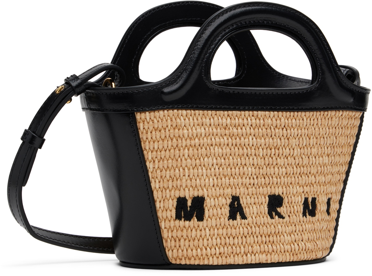 Marni Kids Black & Beige Tropicalia Bag Marni