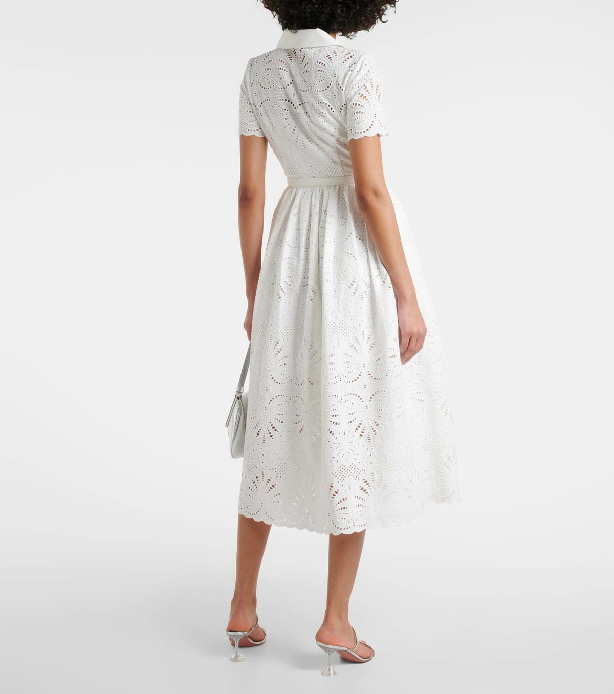 Self-Portrait Embroidered cotton midi dress Self-Portrait