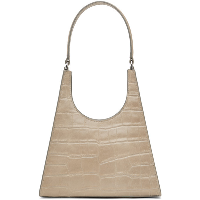 Staud Taupe Croc Rey Bag Staud