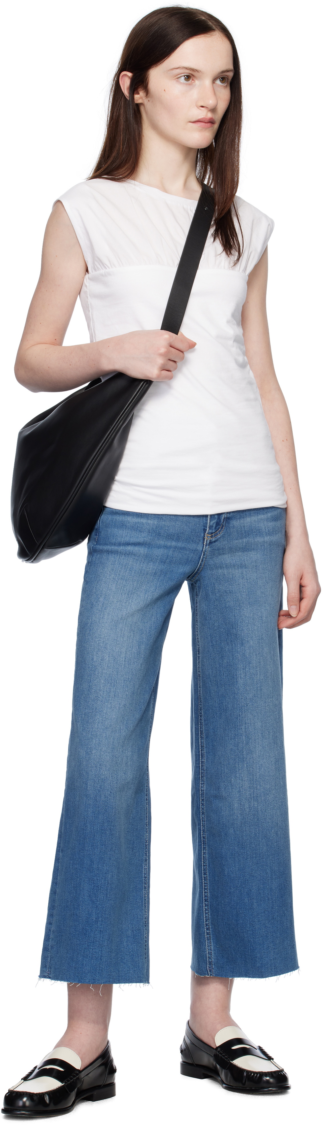 rag & bone White Mica Banded top Rag and Bone