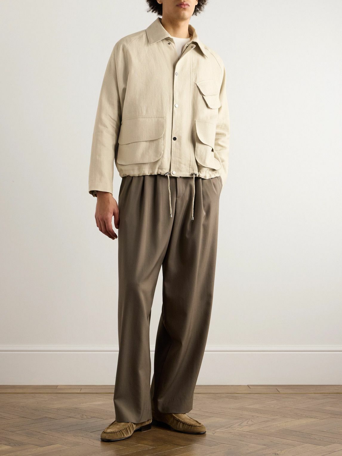 Stòffa - Linen-Twill Blouson Jacket - Neutrals STÒFFA