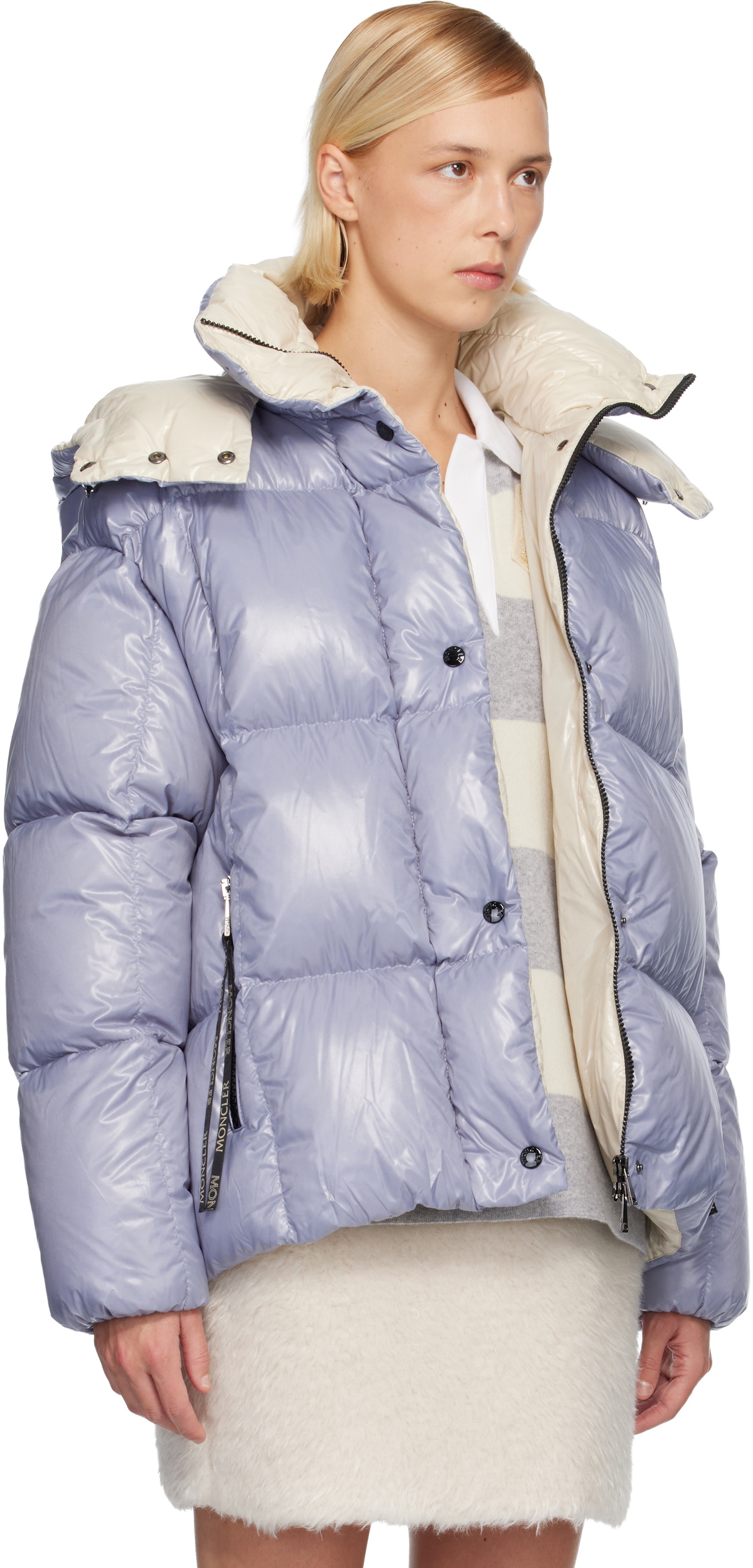 Moncler Blue Parana Hooded Short Down Jacket Moncler