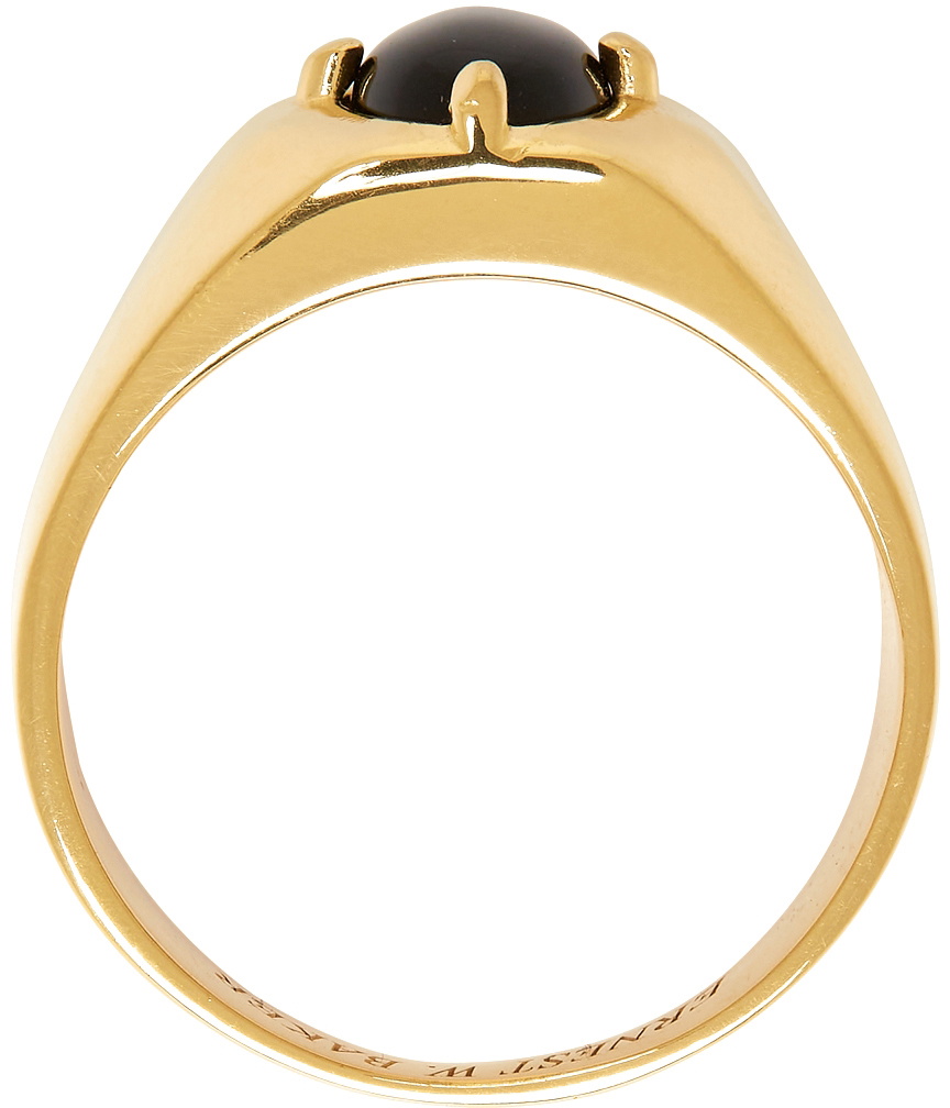 Ernest W. Baker Gold & Black Stone Ring Ernest W. Baker