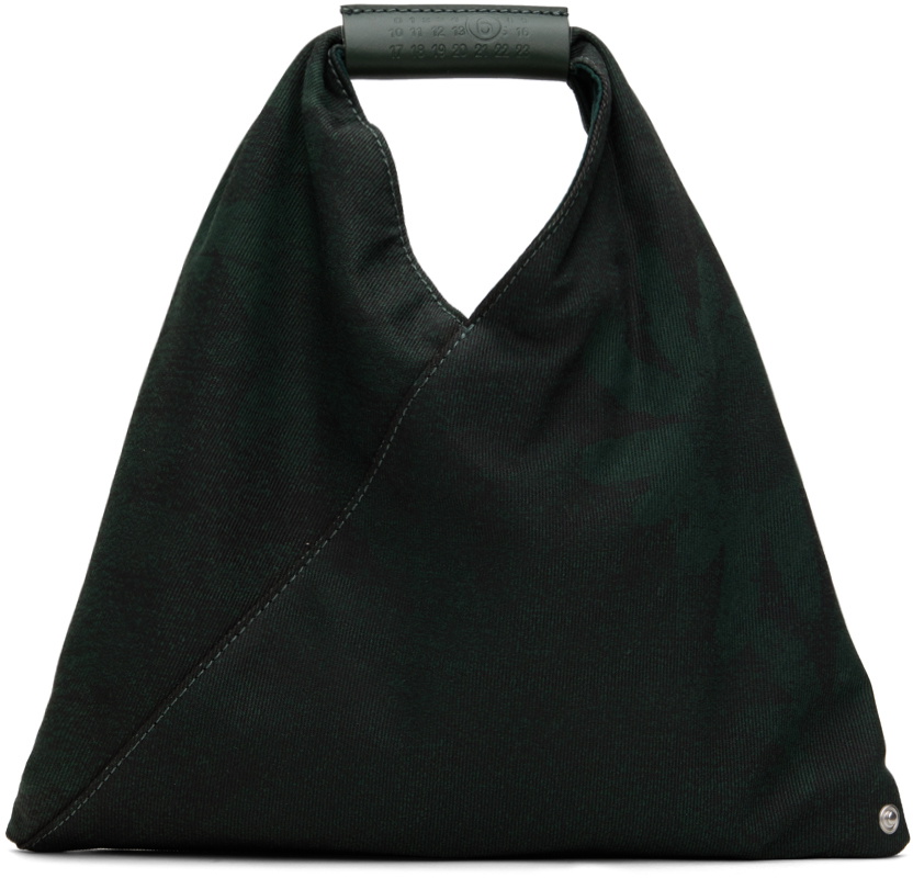 MM6 Maison Margiela Green & Brown Mini Triangle Tote MM6 Maison Margiela