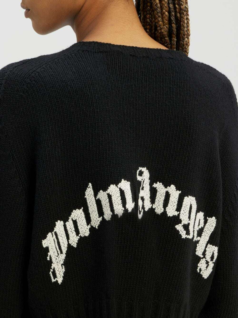 PALM ANGELS - Logo Cropped Wool Jumper Palm Angels