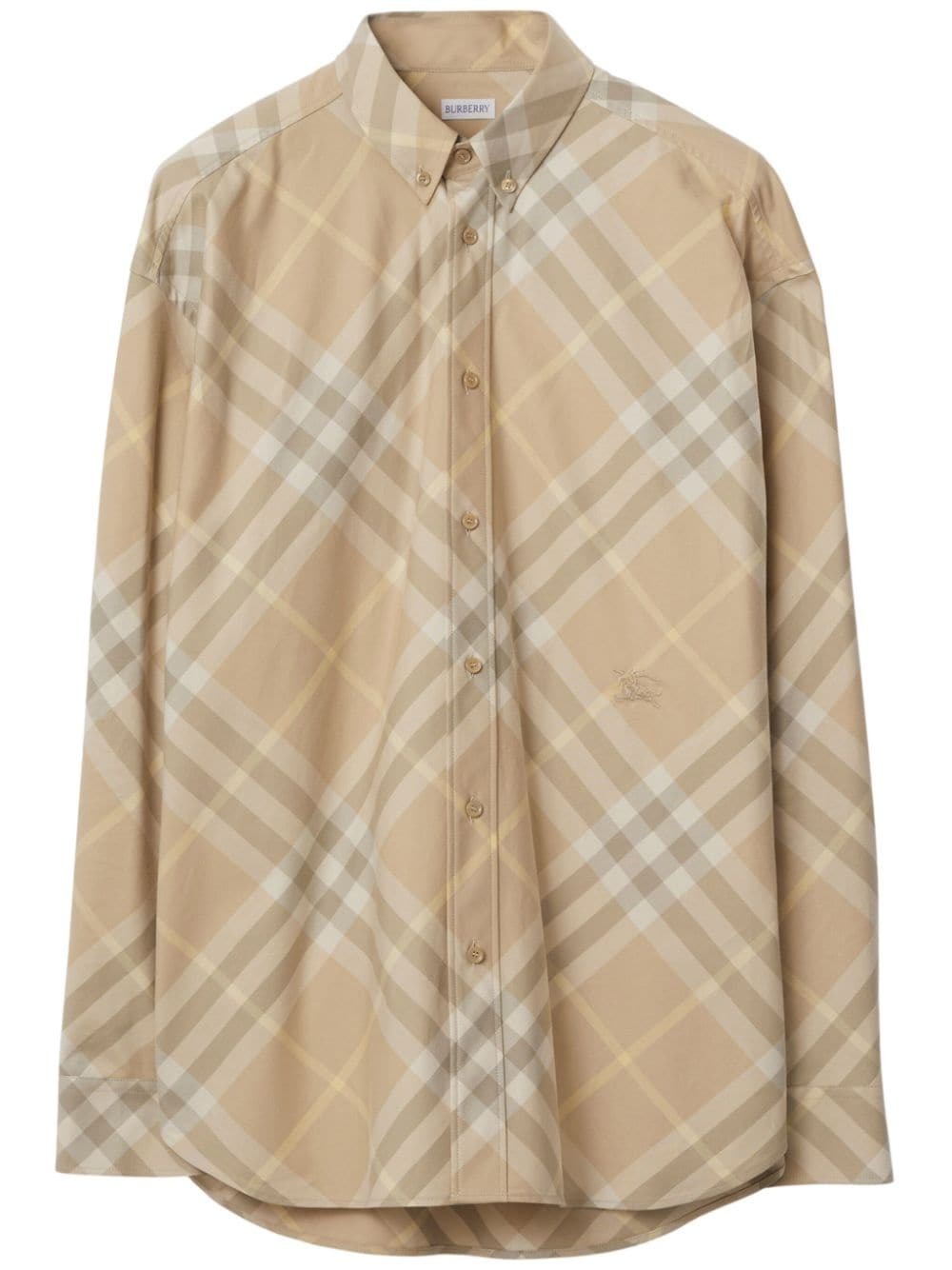 BURBERRY - Check Motif Cotton Shirt Burberry