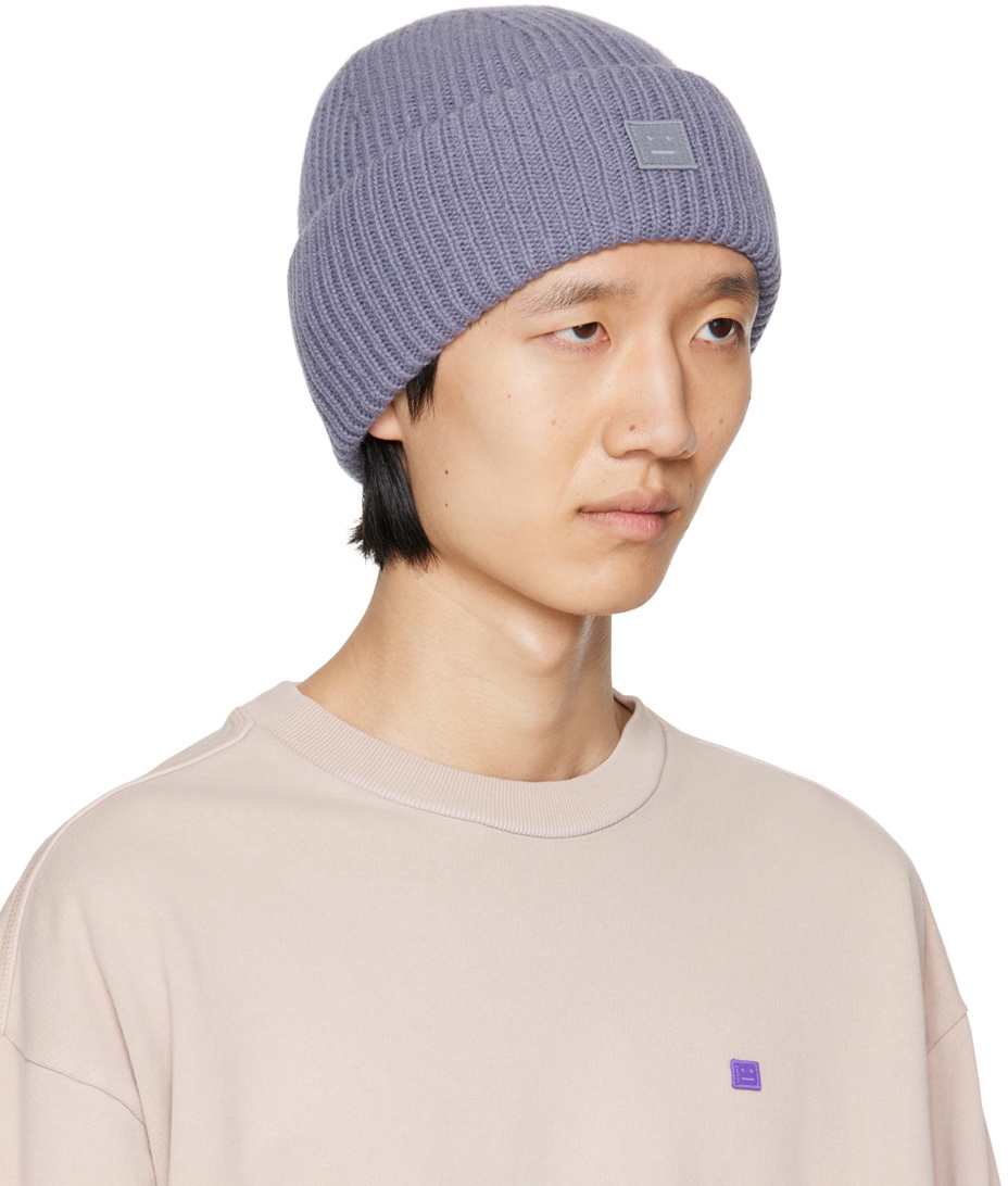 Acne Studios Purple Small Logo Beanie Acne Studios