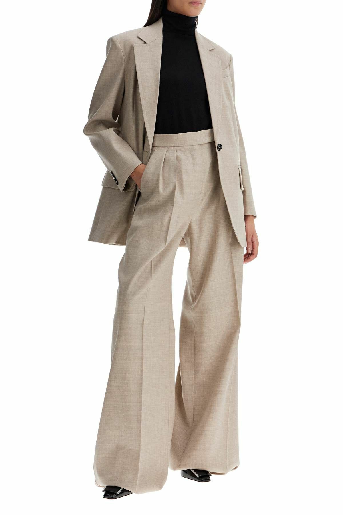 MAX MARA 'entrata' wool gabardine Beige Max Mara