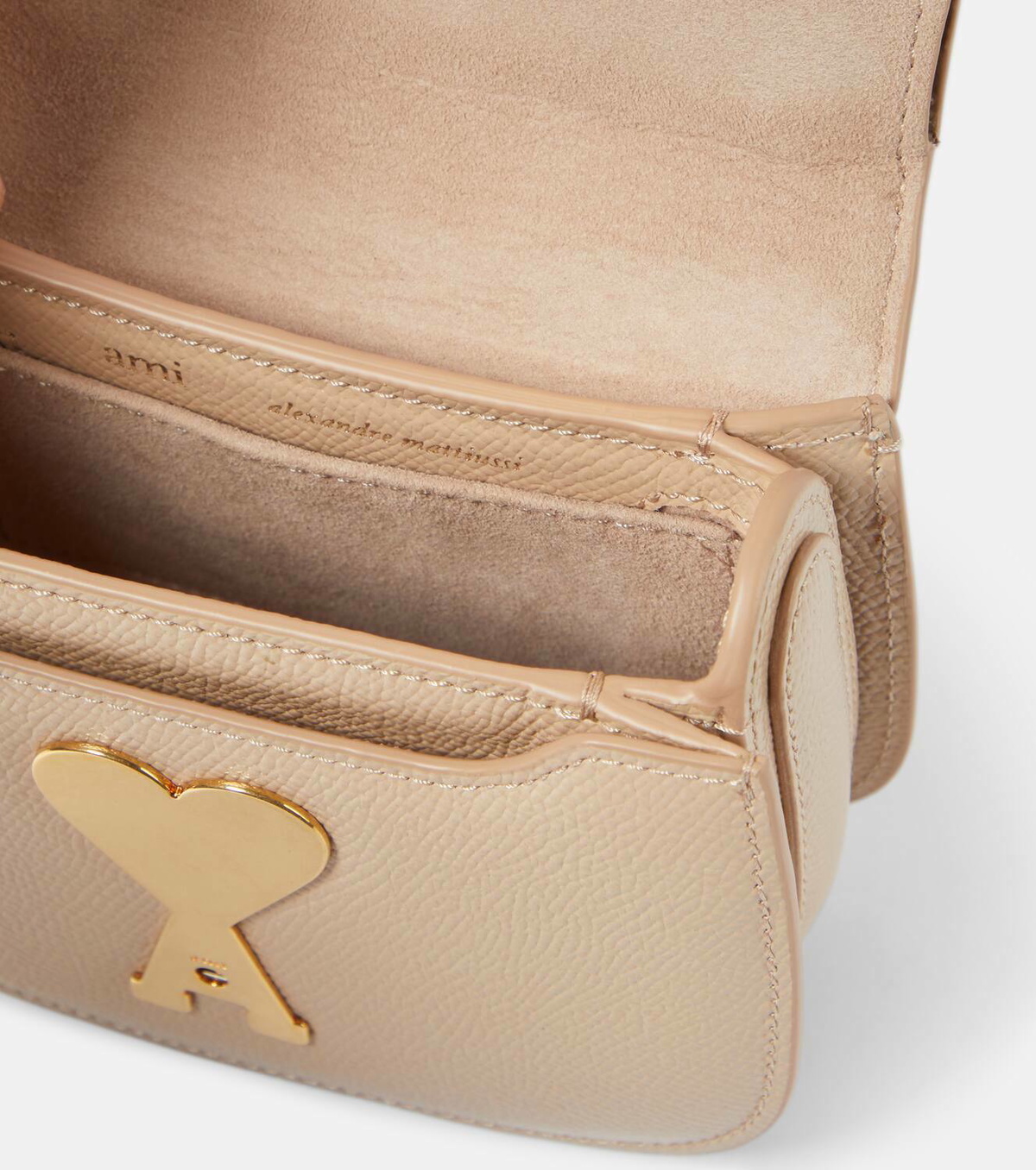 Ami Paris Logo leather shoulder bag AMI