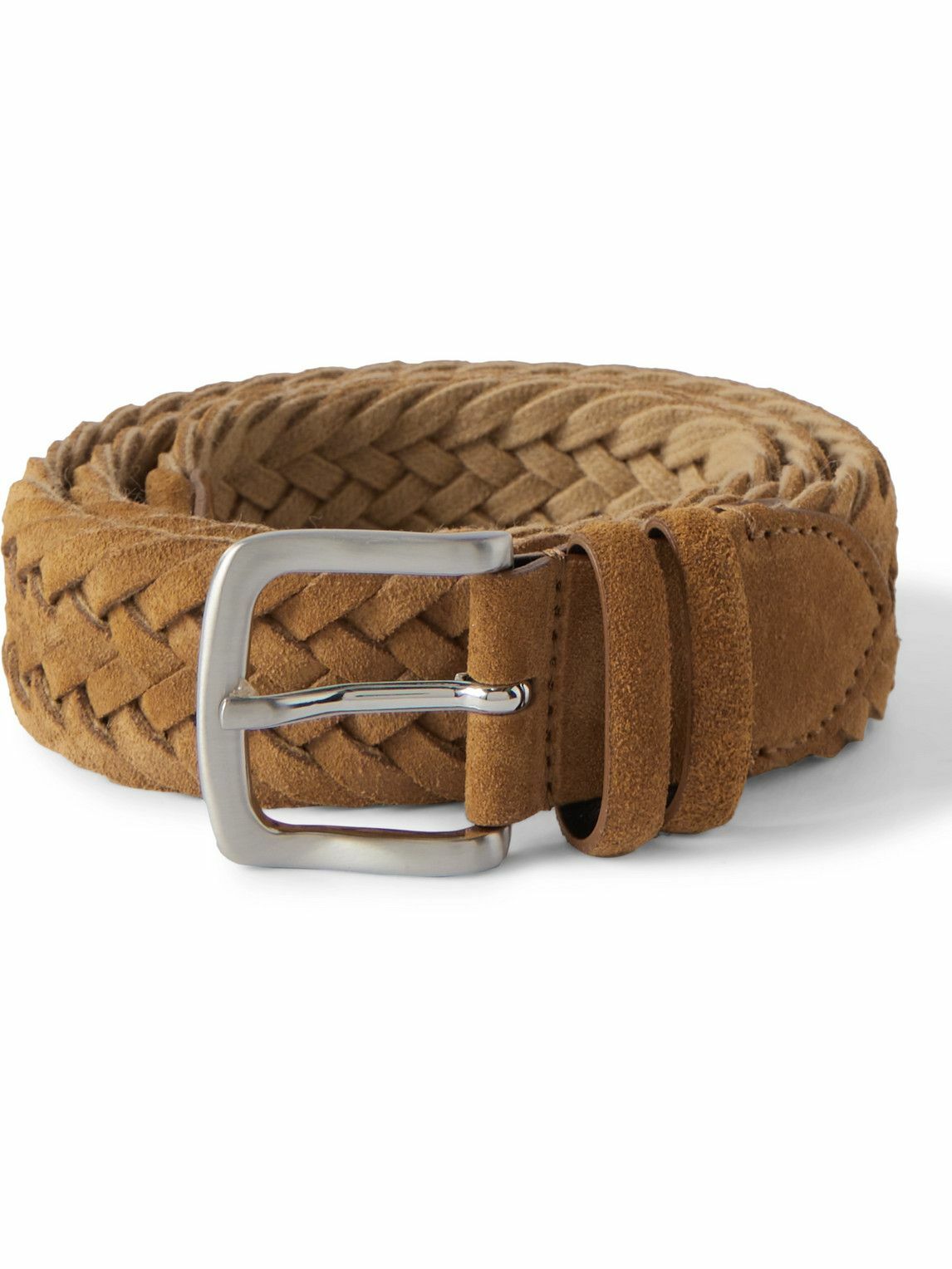 Mr P. - 3.5cm Woven Suede Belt - Brown Mr P.