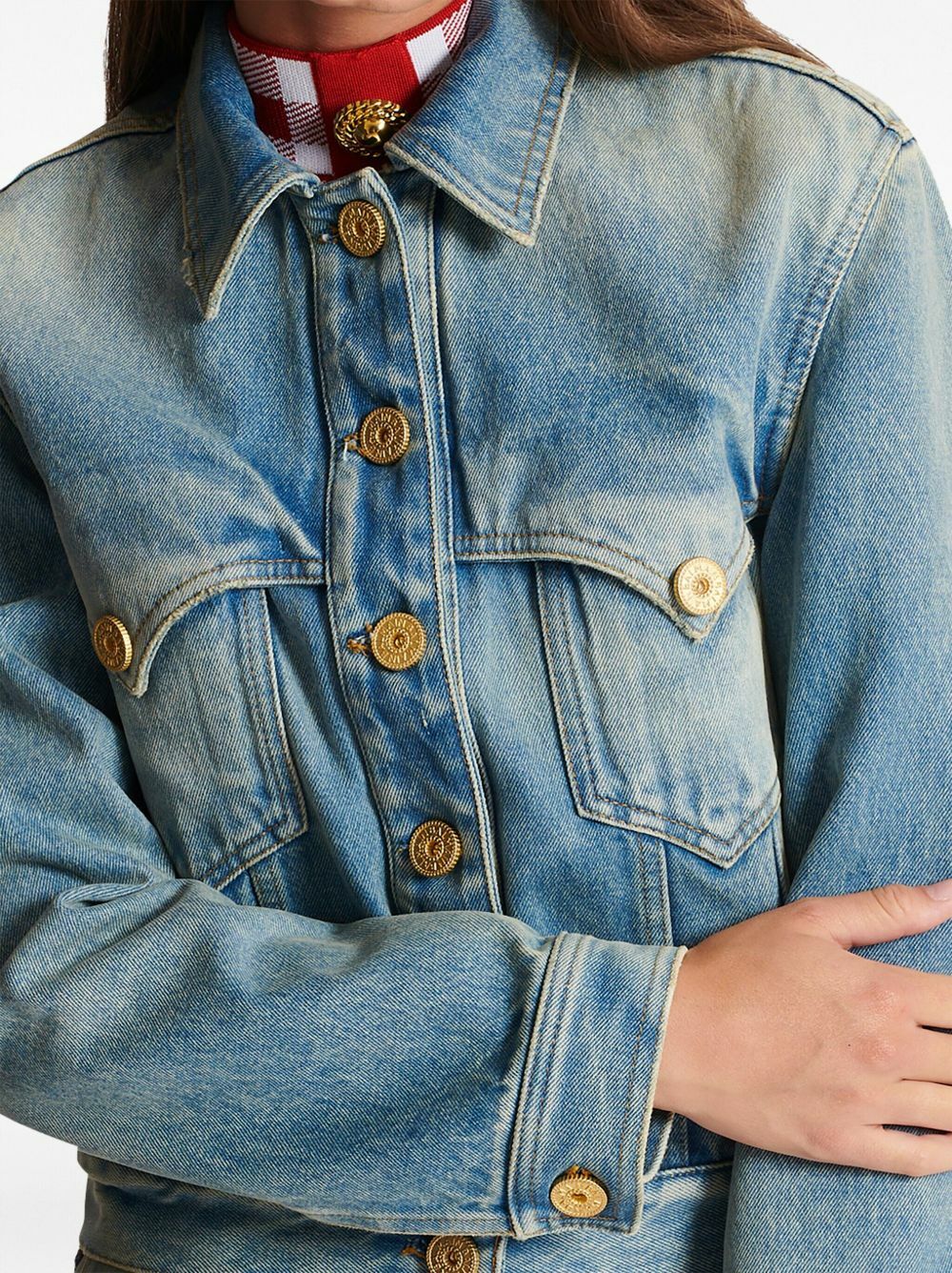 Balmain Blue Washed Denim Jacket Balmain