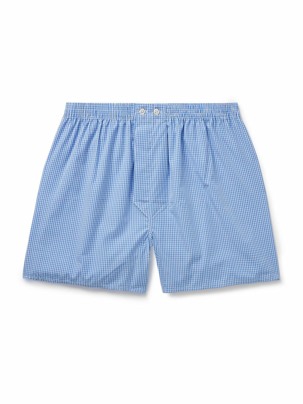 Derek Rose - Gingham Cotton Boxer Shorts - Blue Derek Rose
