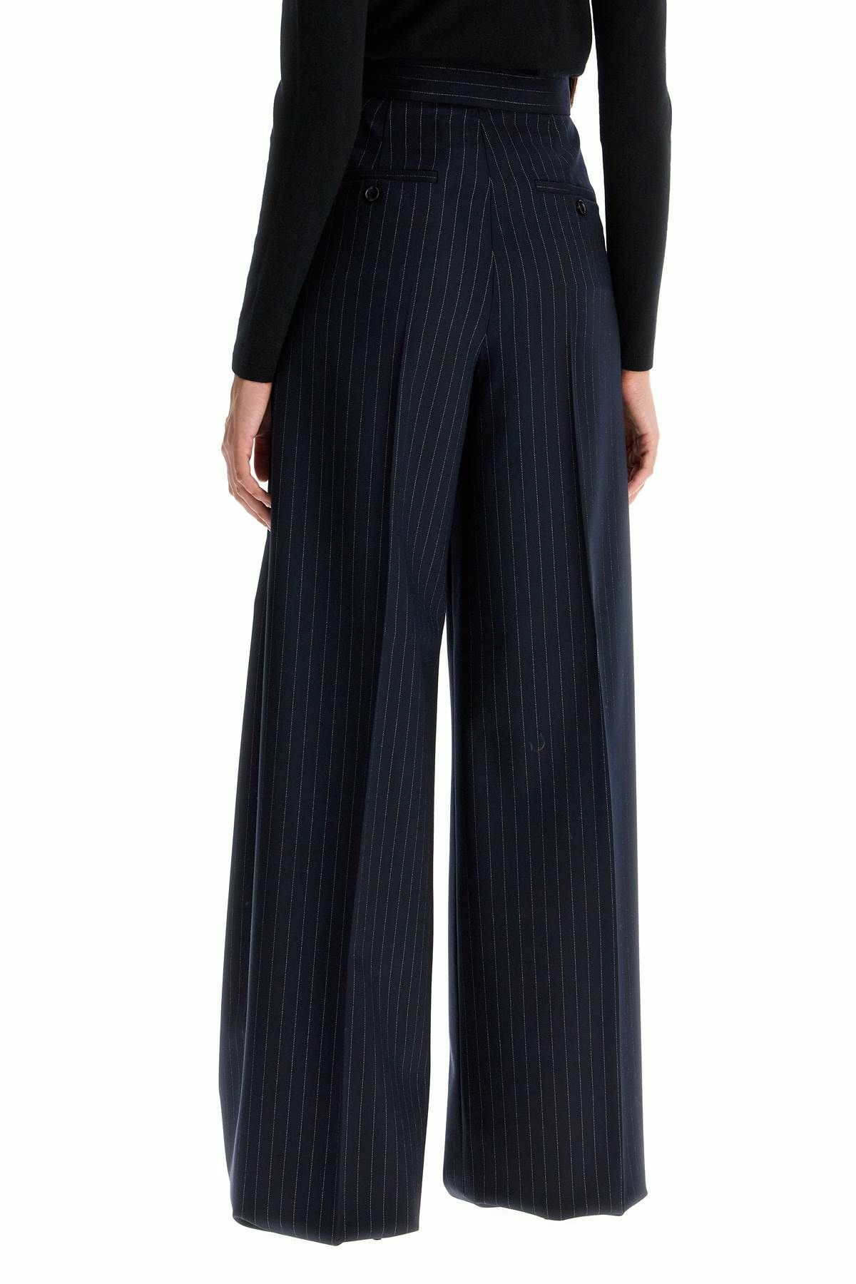 MAX MARA striped wool stretch pants Blue Max Mara