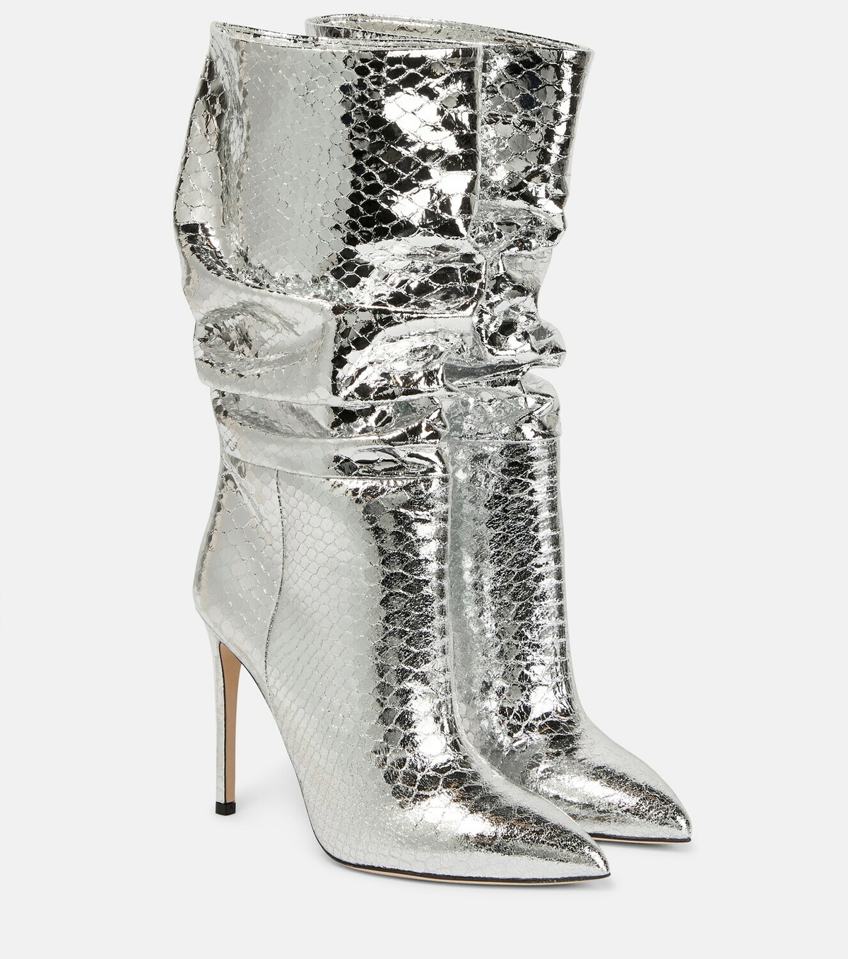 Paris Texas Slouchy python-effect leather boots Paris Texas