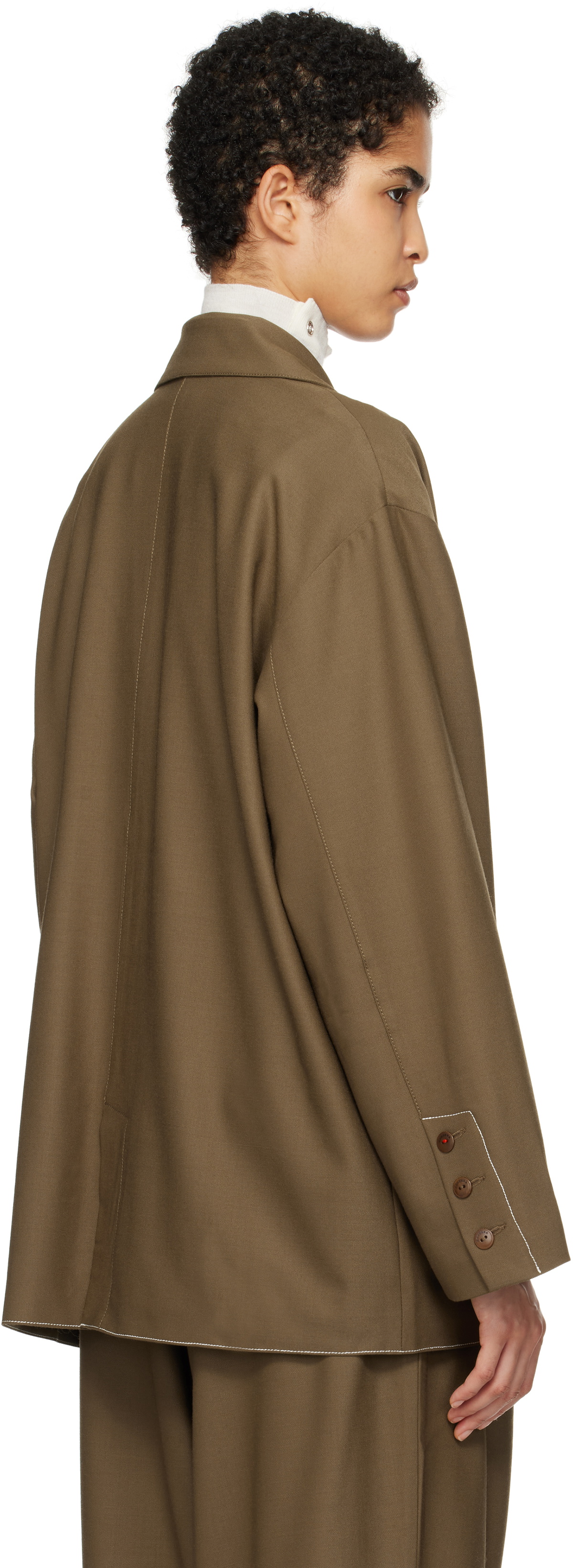 Cordera Brown Tailoring Stitch Blazer CORDERA