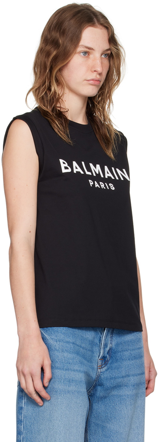 Balmain Black 'Balmain Paris' Tank Top Balmain