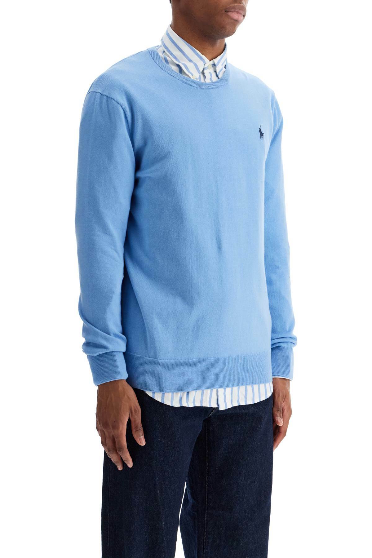 POLO RALPH LAUREN slim fit cotton sweater Light blue Polo Ralph Lauren