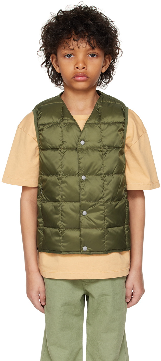 TAION Kids Khaki V-Neck Down Vest Taion Extra