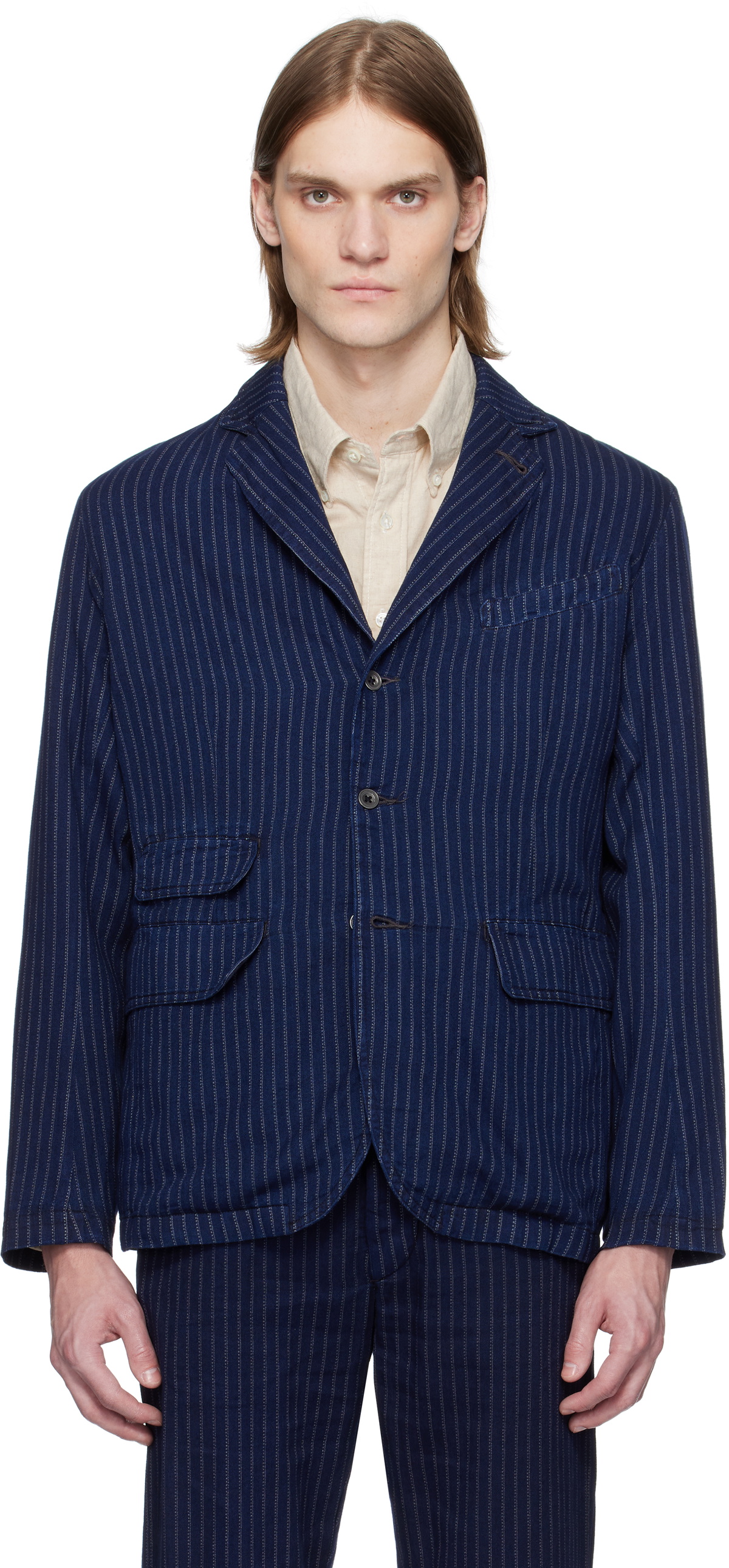 RRL Indigo Unconstructed Twill Blazer RRL