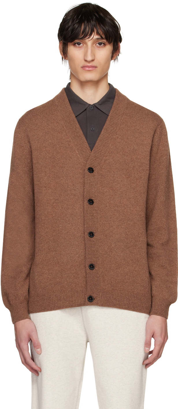 Sunspel Brown Button Cardigan Sunspel