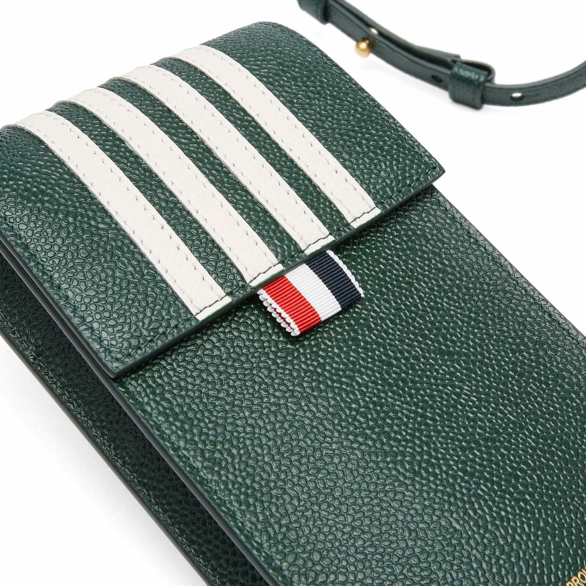 Thom Browne Men's 4 Bar Cross Body Bag in Dark Green Thom Browne