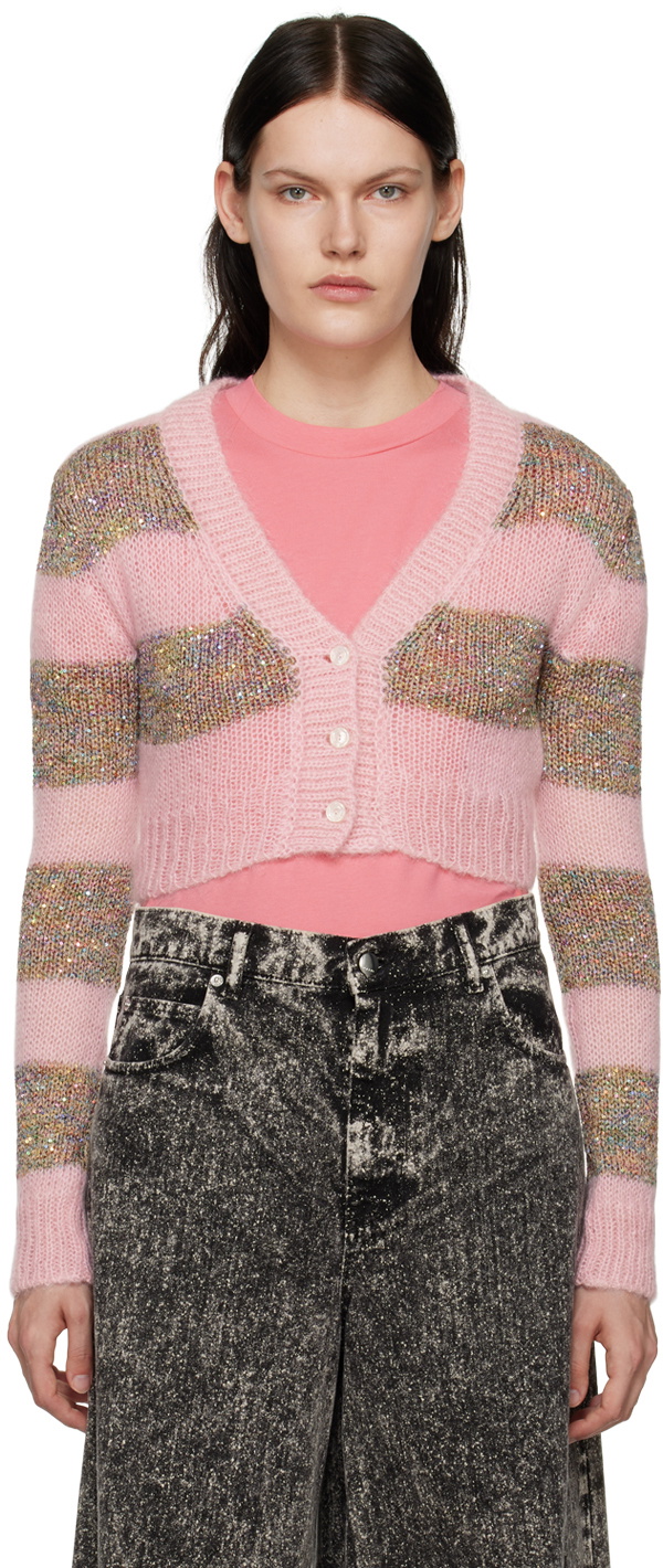 Marni Pink Striped Cardigan Marni