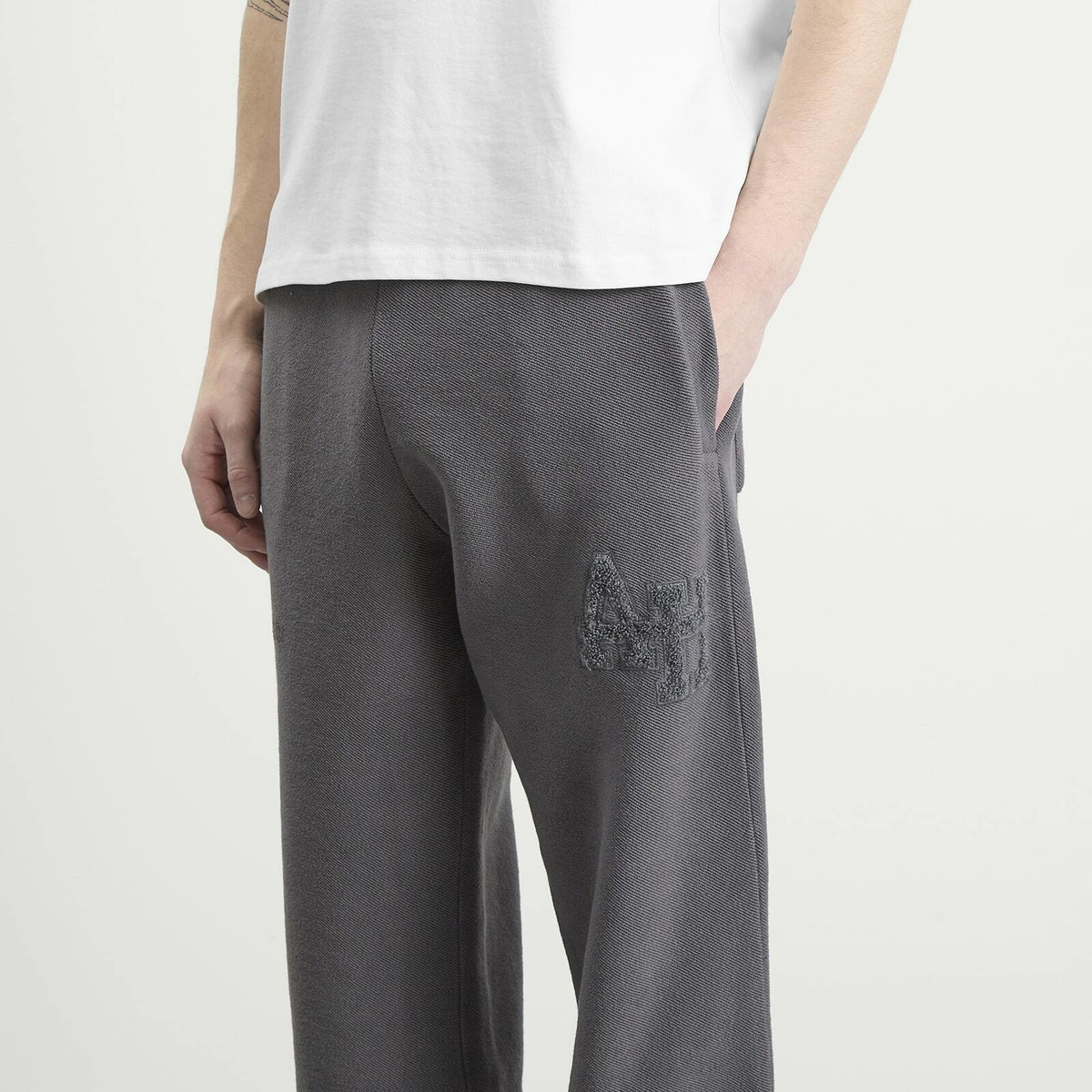 ANNIE HOOD Men's Inside Out College Straight Joggers in Washed Black ...