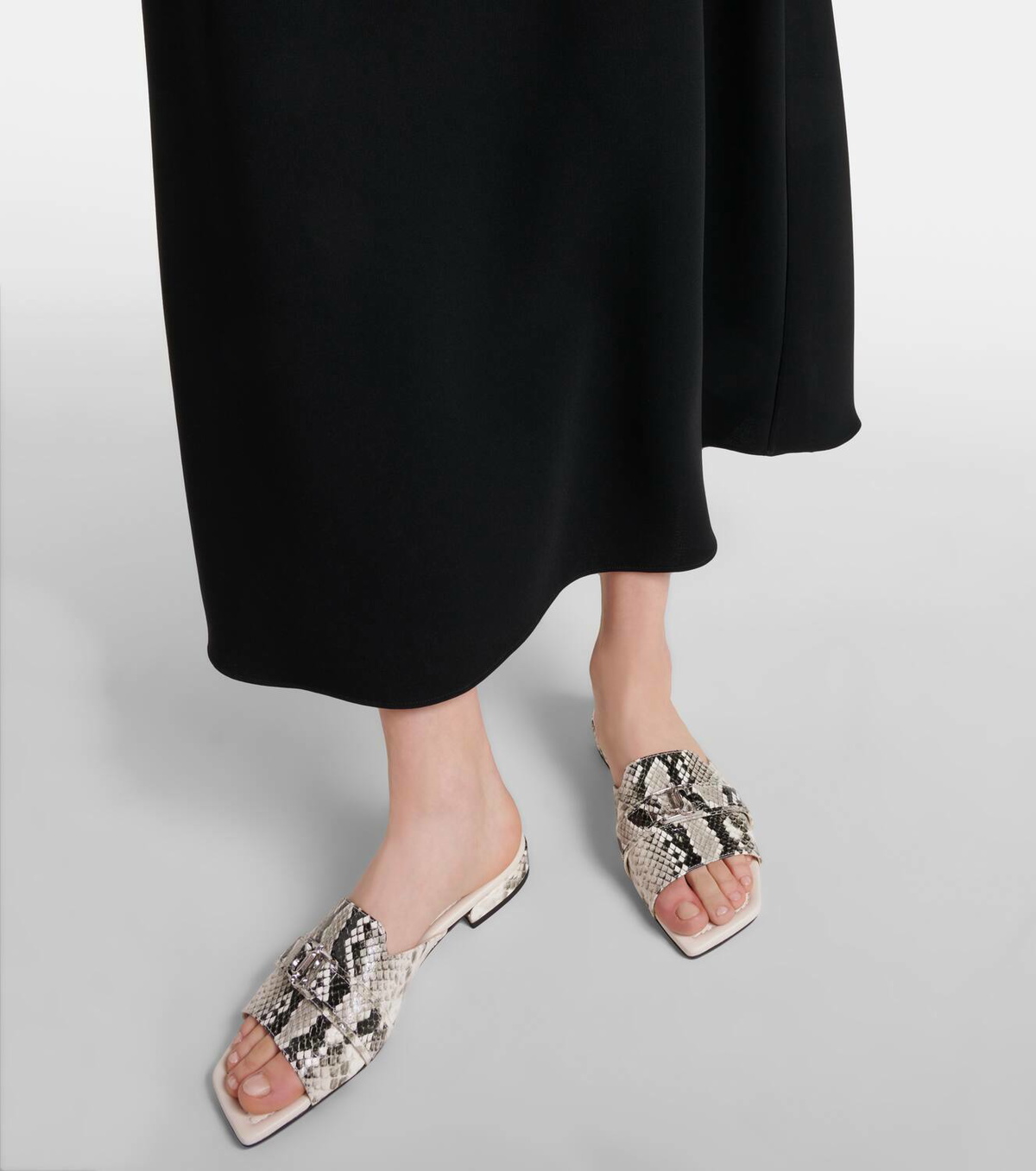 Jimmy Choo Nako snake-effect leather slides Jimmy Choo