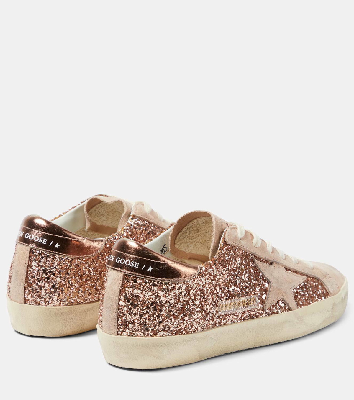 Golden Goose Glitter leather-trimmed sneakers Golden Goose Deluxe Brand