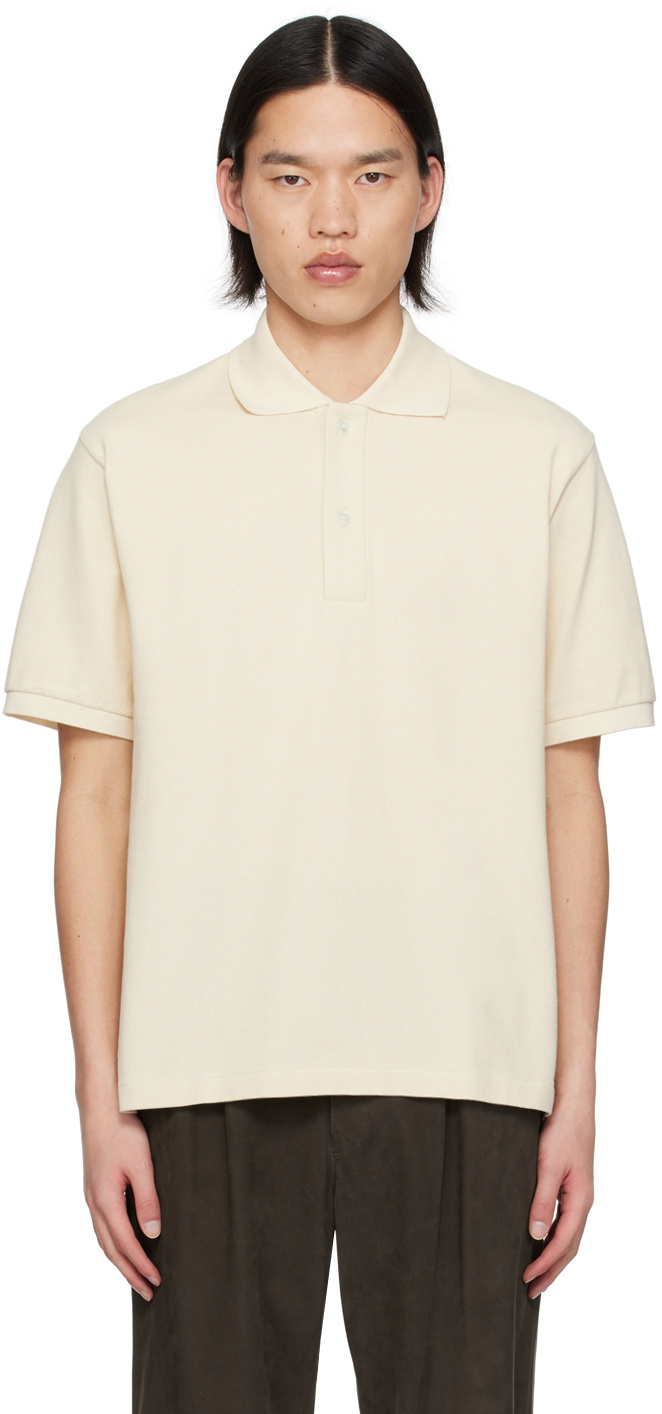 AURALEE Off-White Button Up Polo Auralee