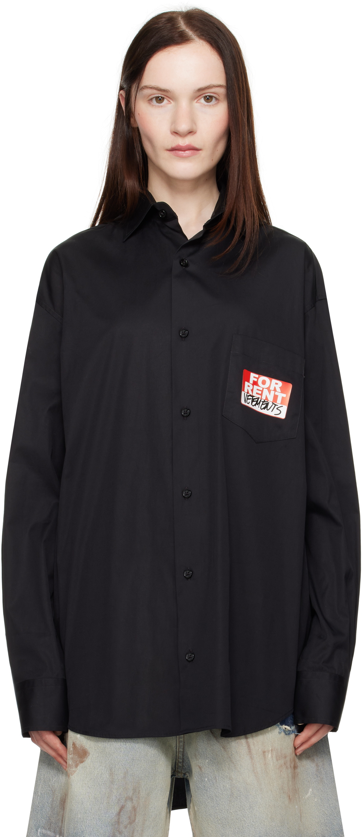 VETEMENTS Black 'For Rent' Shirt Vetements