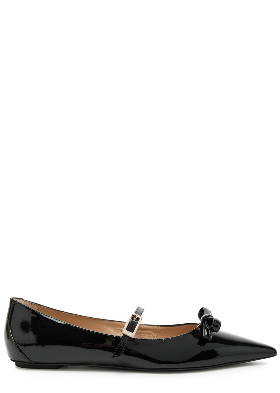 Stuart Weitzman Felicity Patent Leather Mary Jane Flats Black Stuart ...