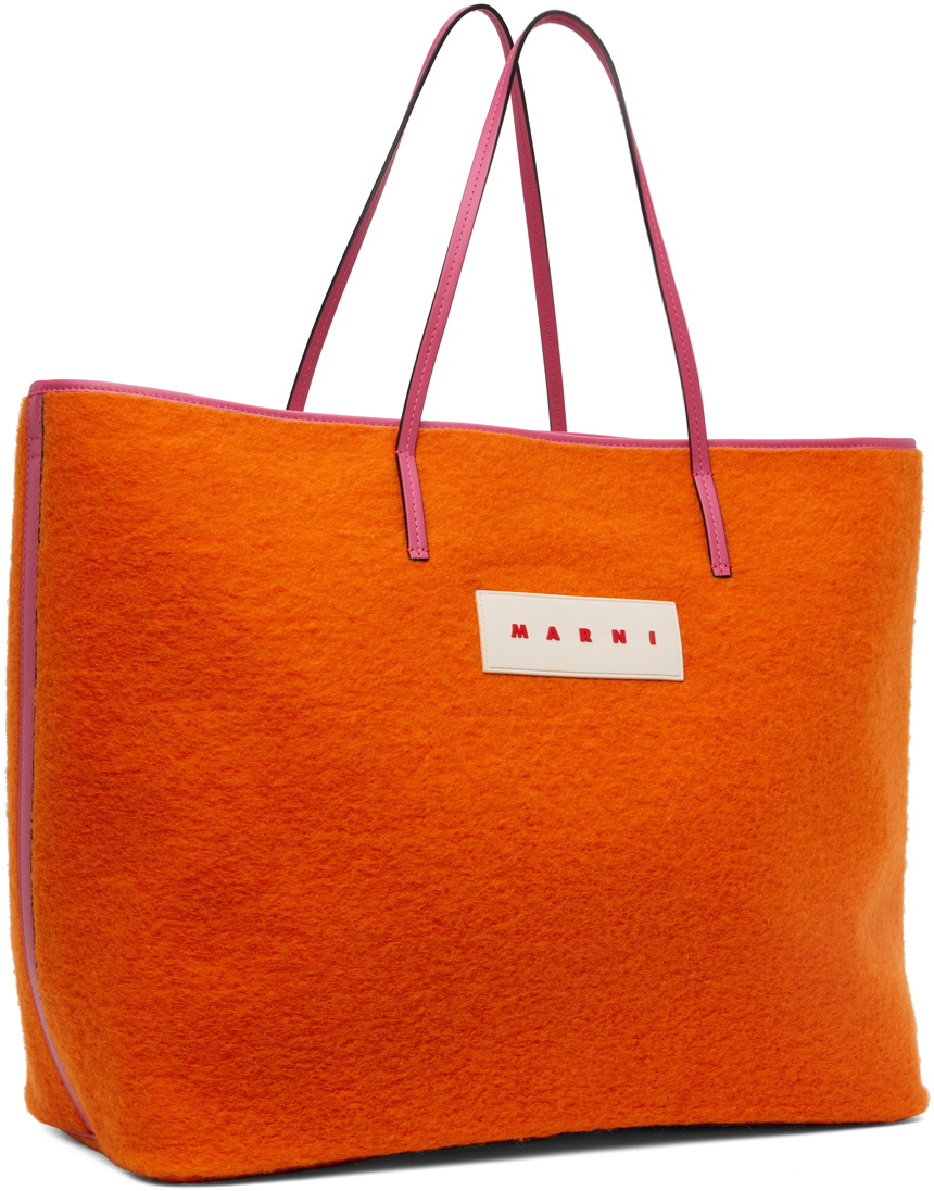 Marni Reversible Orange Medium Janus Tote Marni
