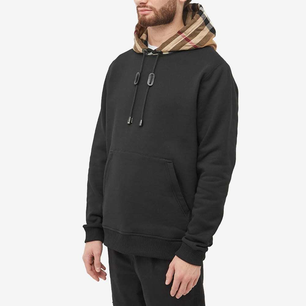 Burberry Men's Samuel Check Hood Hoody in Black Burberry