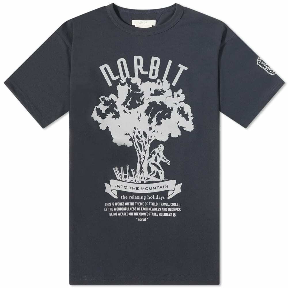 Norbit by Hiroshi Nozawa Men's Back Seam Print T-Shirt in Navy Norbit ...