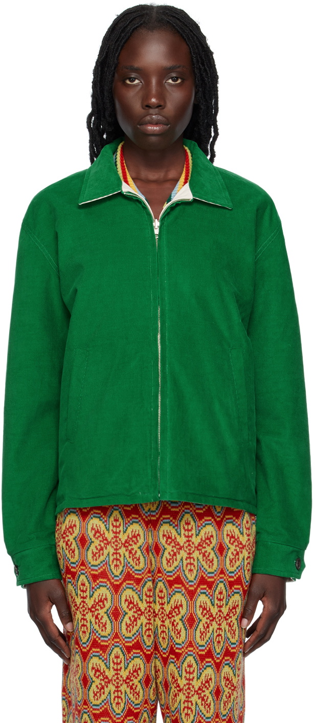 Bode Green & Beige Ohio Reversible Jacket Bode