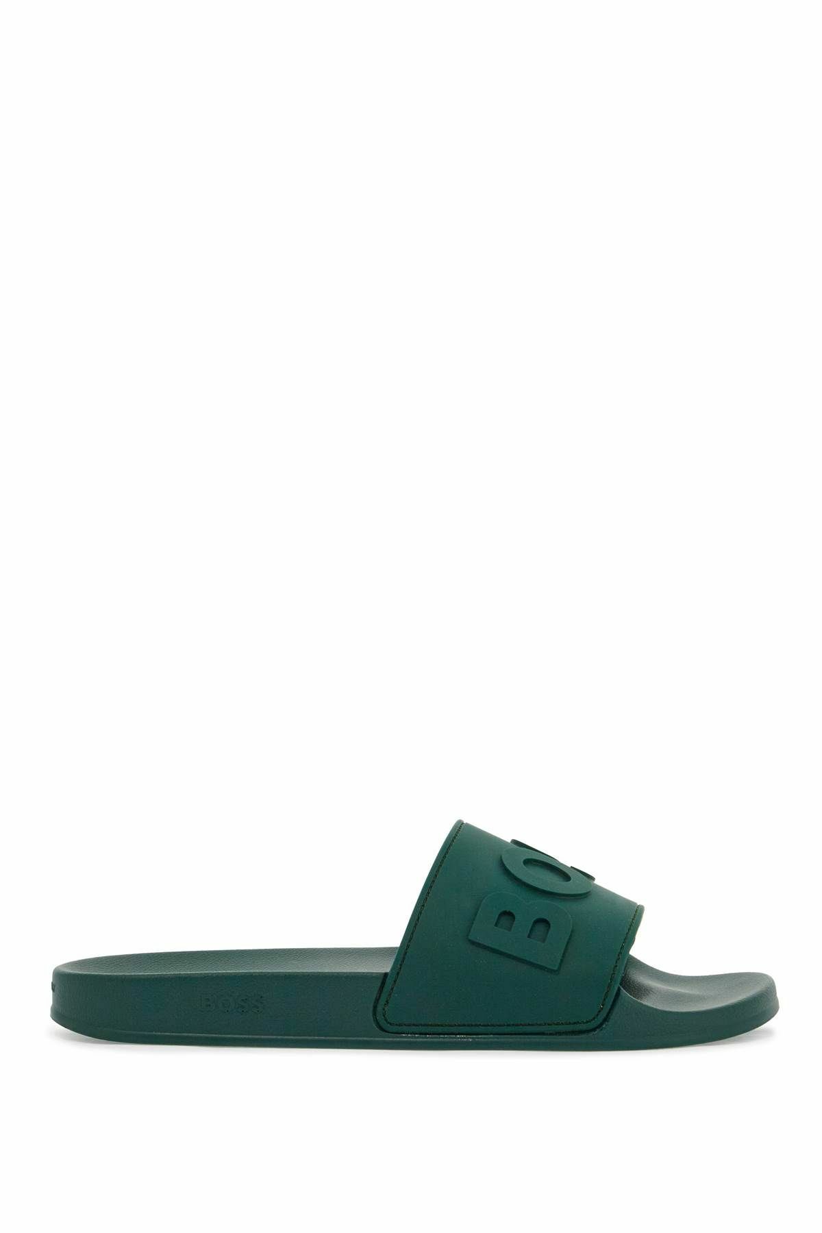 BOSS ergonomic minimalist green slippers with rubber sole Green BOSS