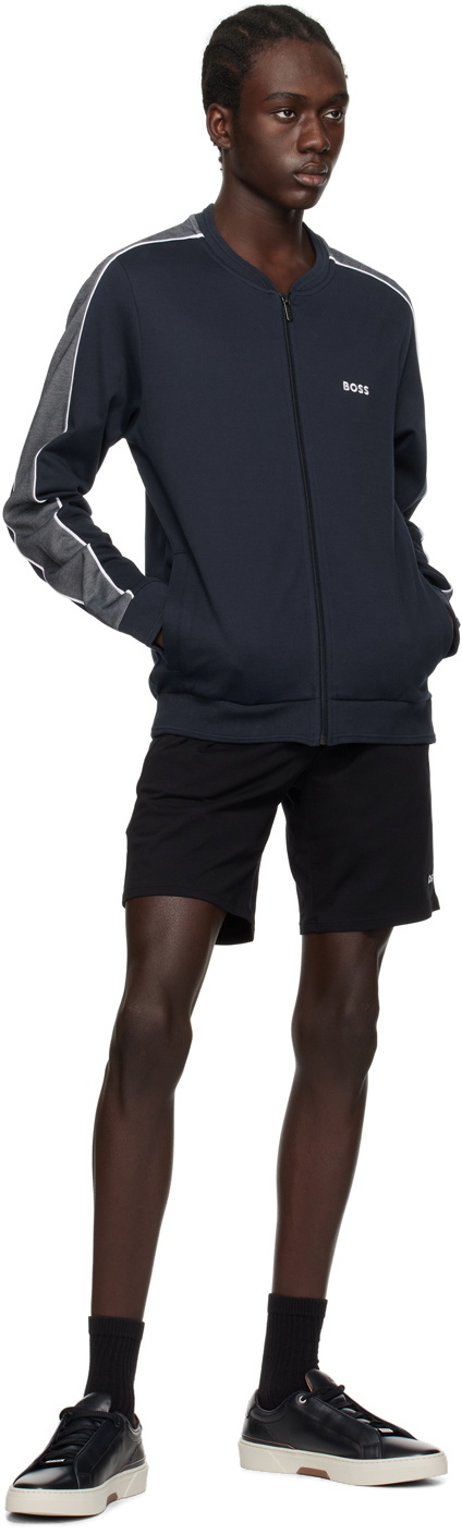 BOSS Navy Zip Track Jacket BOSS