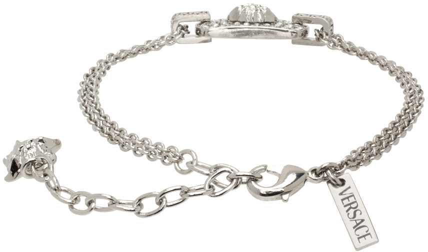 Versace Silver Medusa Tag Bracelet Versace