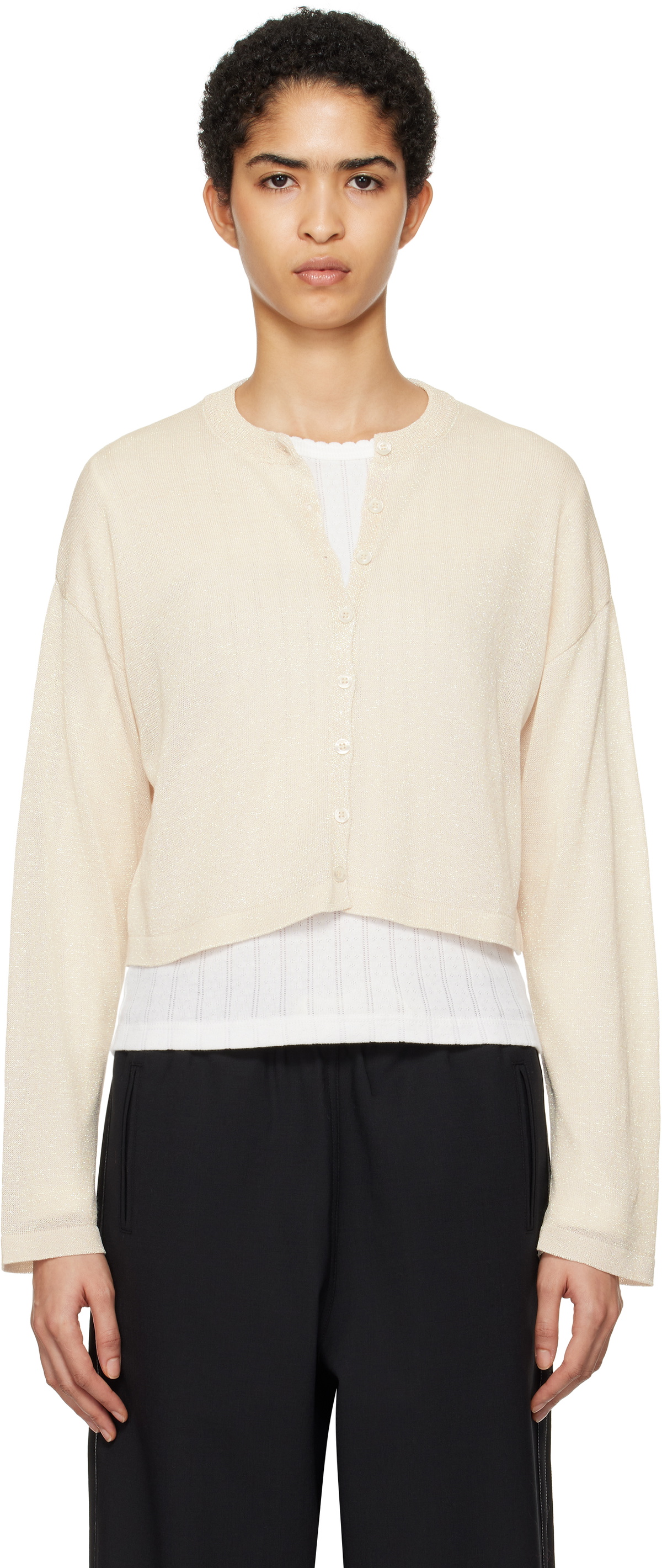 Cordera Off-White Viscose Shimmery Cardigan CORDERA