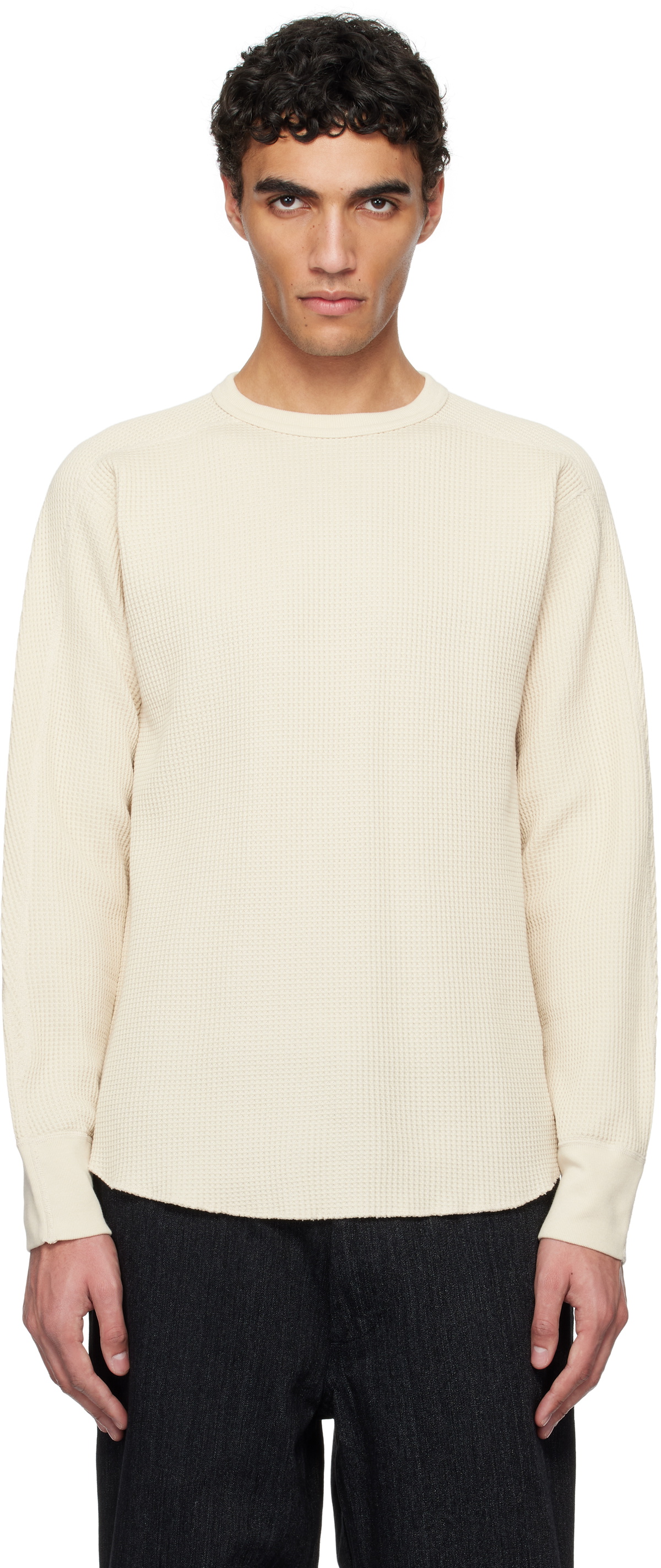 nanamica Off-White Crew Neck Thermal Sweat T-shirt Nanamica