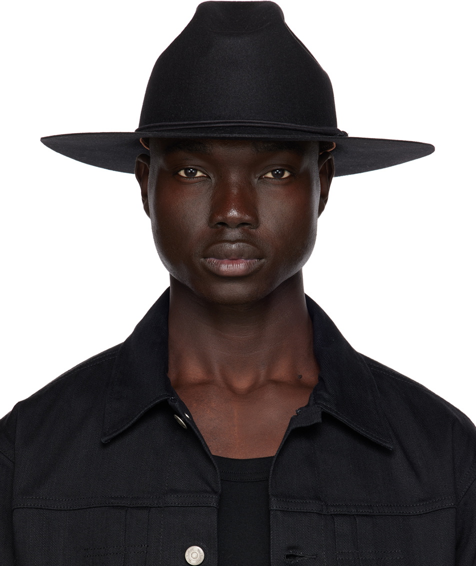 The Letters Black Wide Brim Open Crown Hat