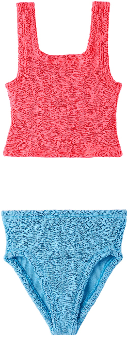 Hunza G Kids Pink & Blue Duo Lyra Bikini Hunza G