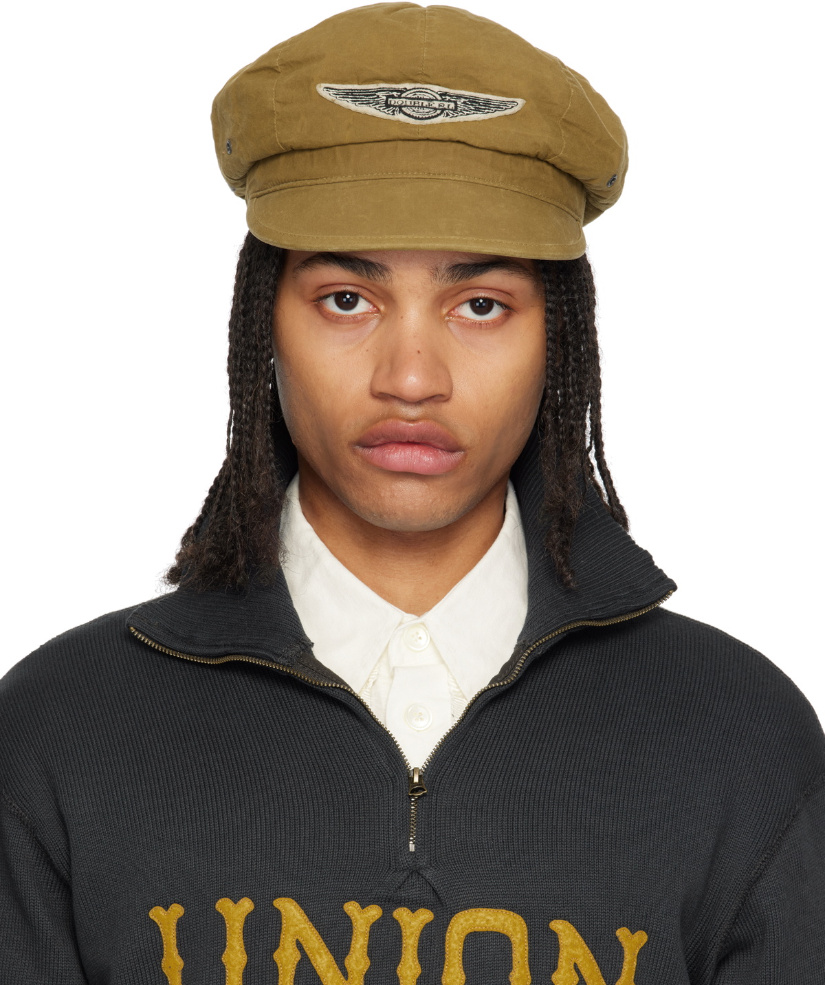 RRL Tan Oilcloth Motorcycle Cap RRL